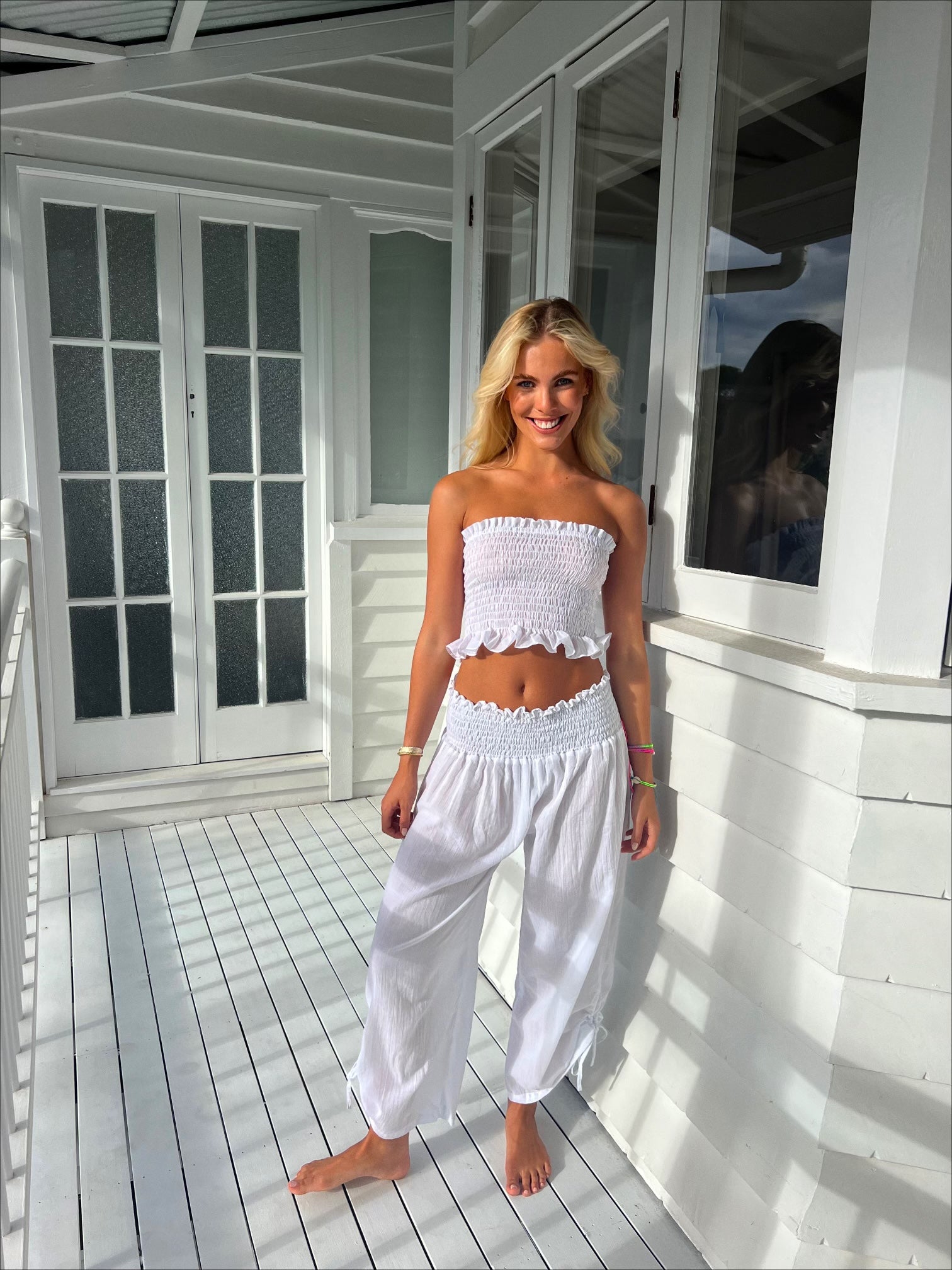 WHITE SLOUCH PANTS - SALE | Taksi